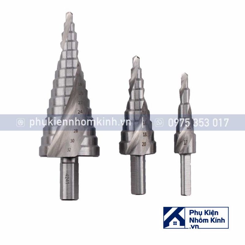 Bộ mũi khoan tháp hợp kim có rãnh thoát phôi hiệu quả