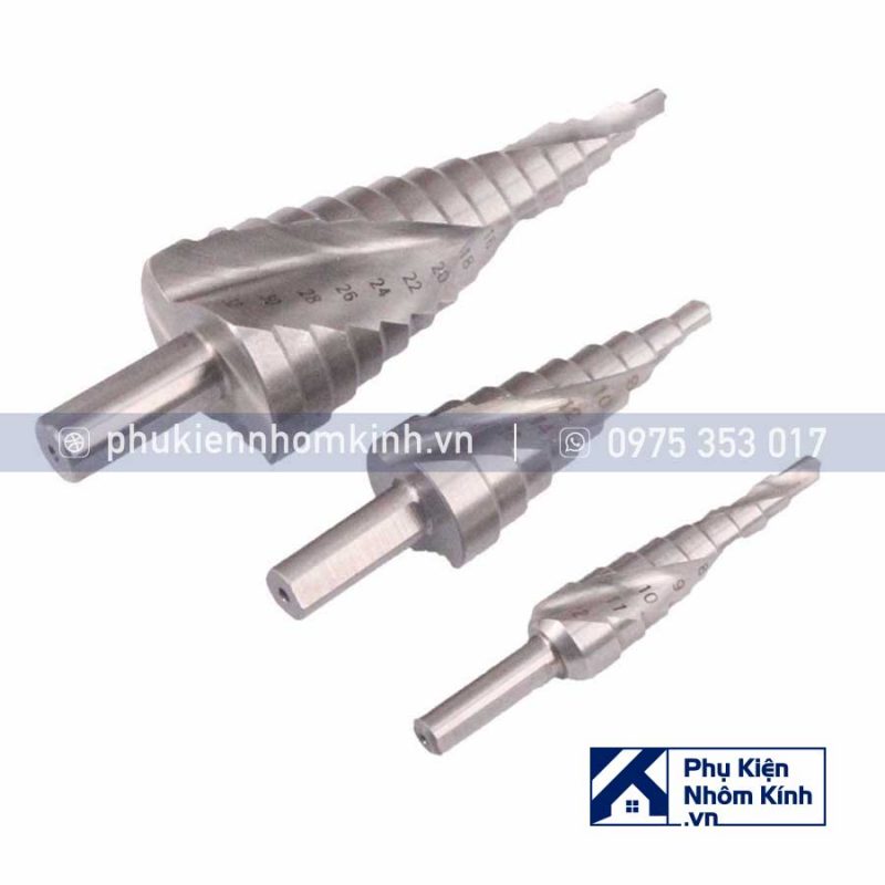 Bộ mũi khoan tháp hợp kim có rãnh thoát phôi hiệu quả